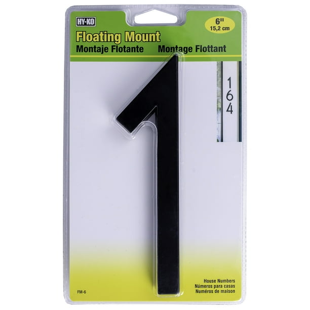 HY-KO 6" BLACK FLOATING MOUNT HOUSE NUMBER 1 - Walmart.com