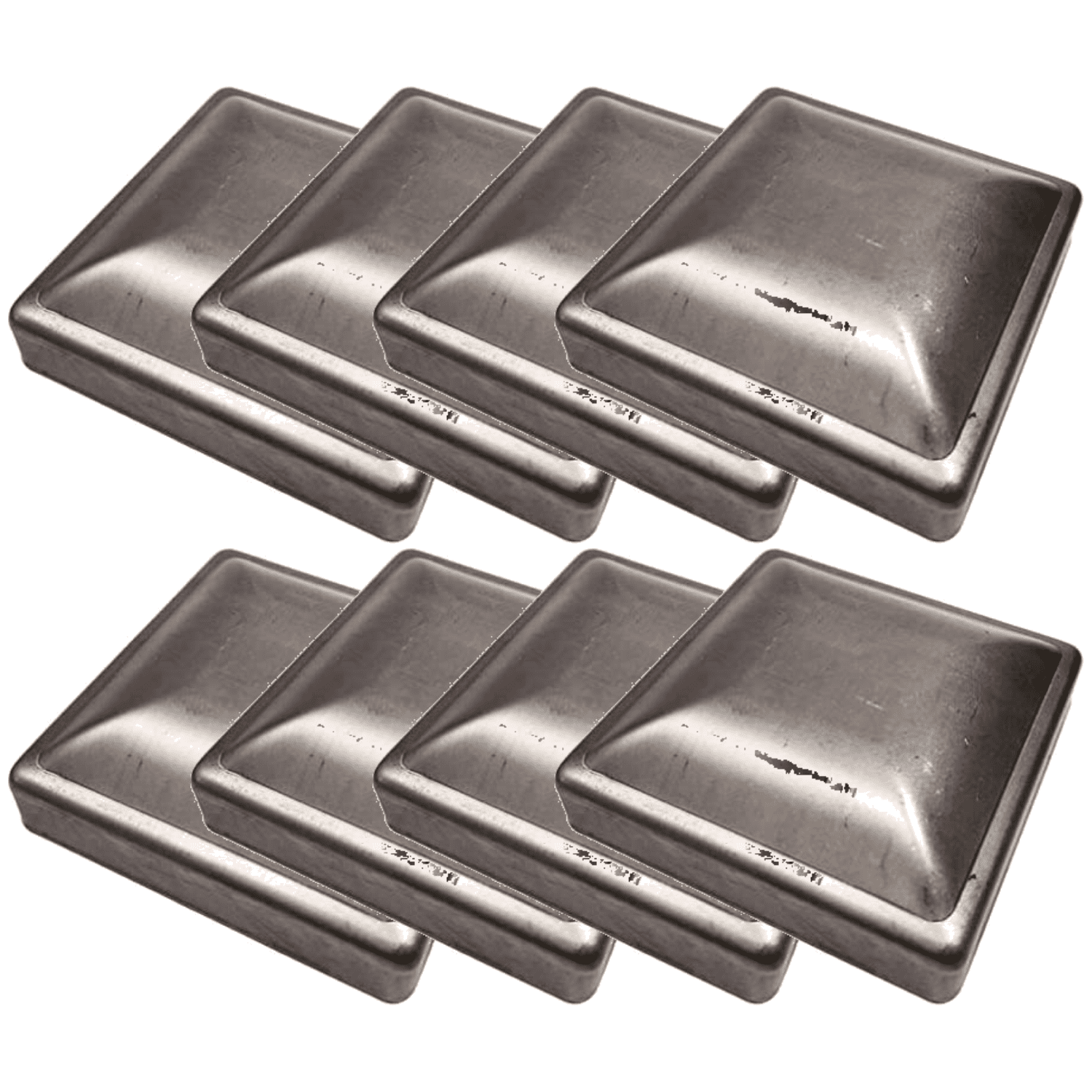 Decorative Durable Heavy Duty Square Pressed Steel Caps 4" - 8 pieces ...