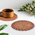 2Pcs 2 Styles Natural Coconut Fiber Coasters Cup Map Flat Round ...
