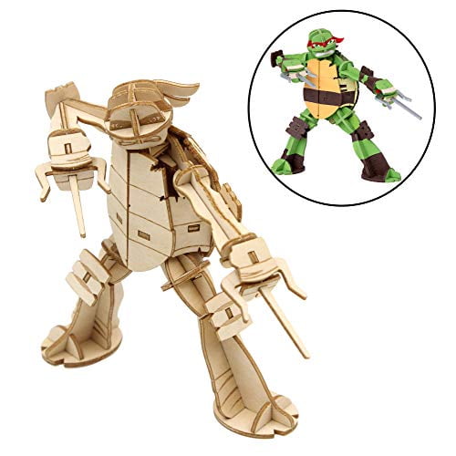 Teenage Mutant Ninja Turtles Raphael 3D Wood Model Kit - Build, Paint ...