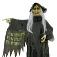 UBesGoo 6ft Hanging Witch Animated Halloween Decoration Witch w/ Pre ...