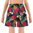 BZSMCE Swim Shorts Flower Leaf Toucan Pattern For Quick-Dry Shorts With ...