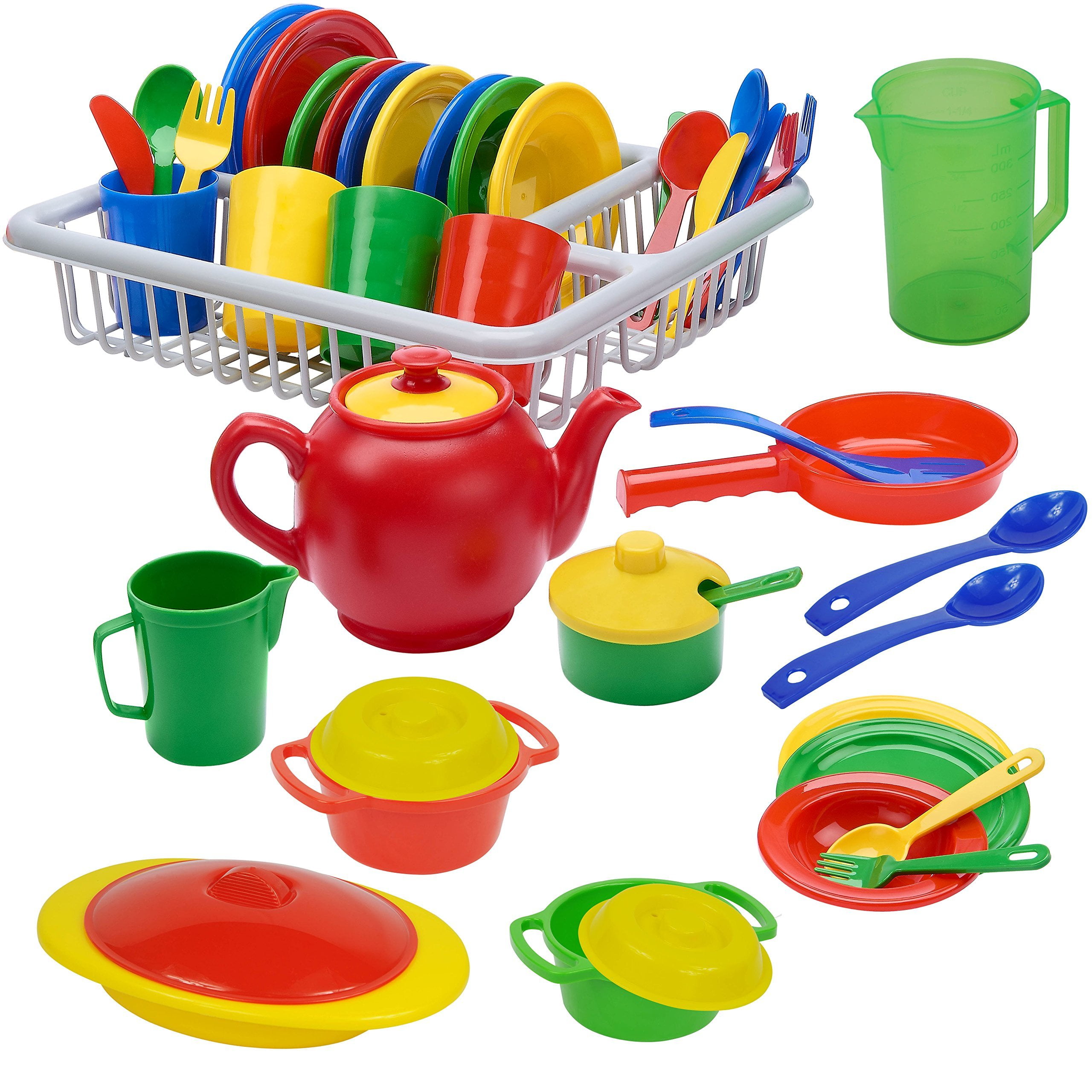 IQ Toys Incredibly Realistic Pretend Play Dish Set Complete Service For 4 With Drainer Bright iq-toys-incredibly-realistic-pretend-play-dish-set-complete-service-for-4-with-drainer-bright