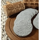 Stodola Engraved Mini Rolling Pin with FOLK FLORAL Pattern - Walmart.com