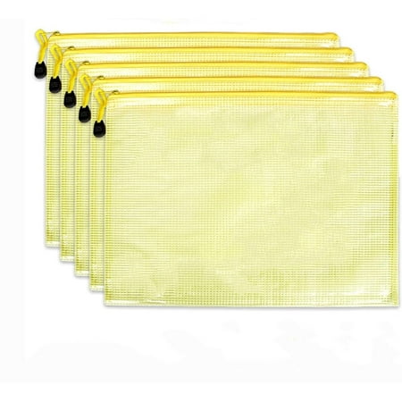10pcs A5 Zipper File Bags Plastic Waterproof esh Zipper Pouches Large ...