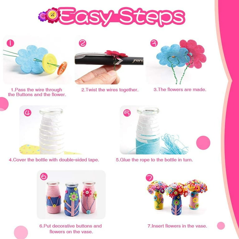 Diy Fabric Flower Craft Kit EZBIORT For Kids Ages 4-12 - Make Your Own ...