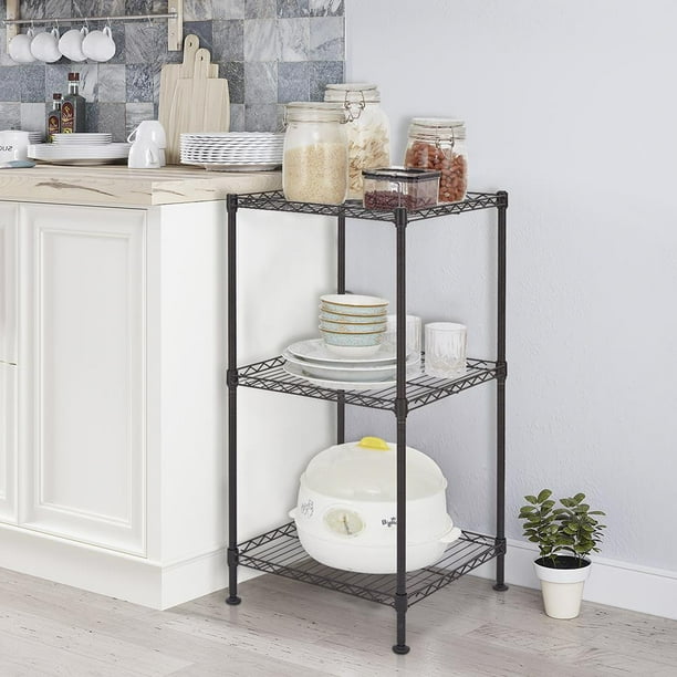 UBesGoo 3-Tier Steel Wire Shelf Rack, Storage Shelves for Kitchen ...