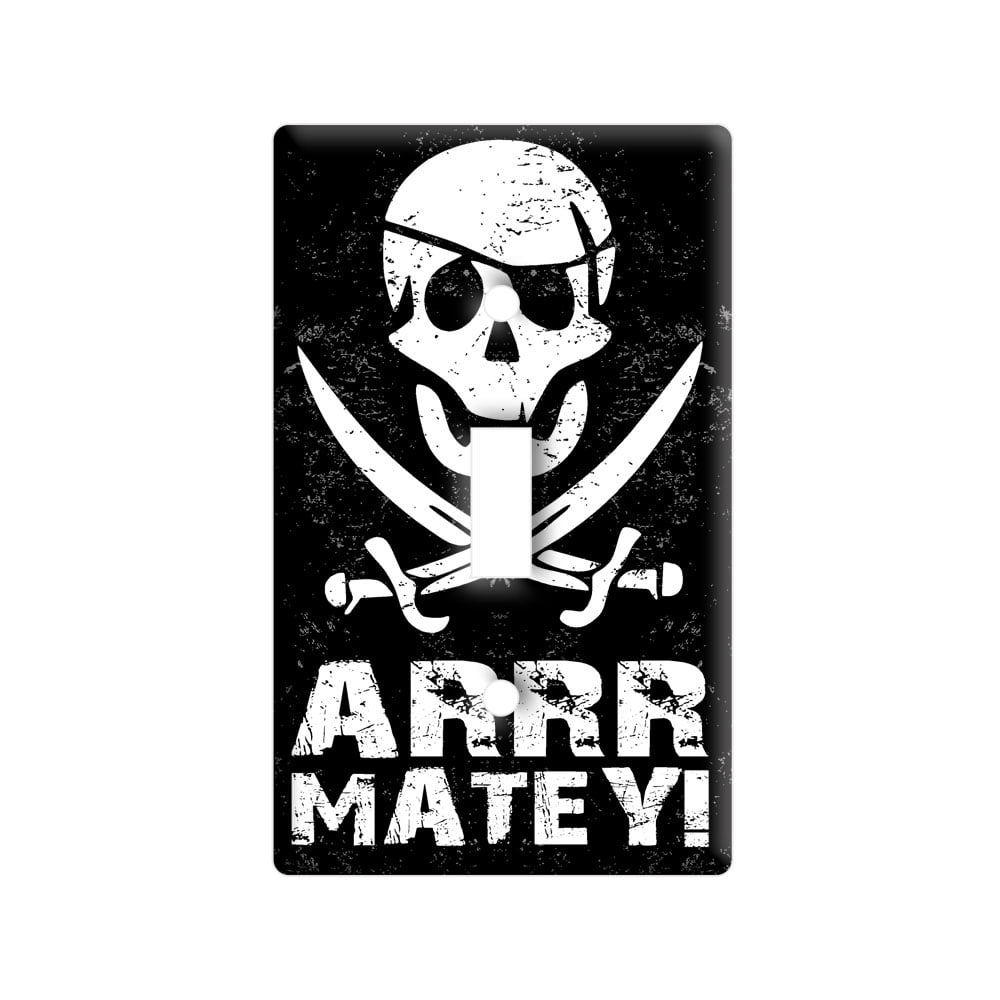 Pirate Arrr Matey - Skull Crossed Swords Light Switch Plate Cover ...