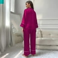 TSV Silk Satin Pajamas Set, Women's Classic Button Down Long Sleepwears ...
