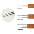 Dreadlock Crochet Needle Hook 3pc Set Bamboo Handle 0.4mm Single Double ...