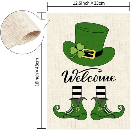 St. Patrick's Day Garden Flag Irish Leprechauns Welcome Yard Flag ...