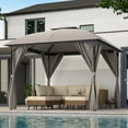 LAUSAINT HOME 10'x10' Patio Gazebo with Privacy Screens & Anchoring Kit ...