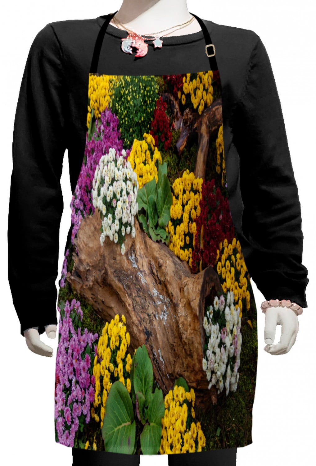Colorful Kids Apron, Nature Motifs Ornamented Composition of ...