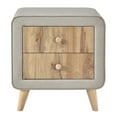 Cterwk Upholstered Wooden Nightstand with 2 Drawers,Bedside Table with ...
