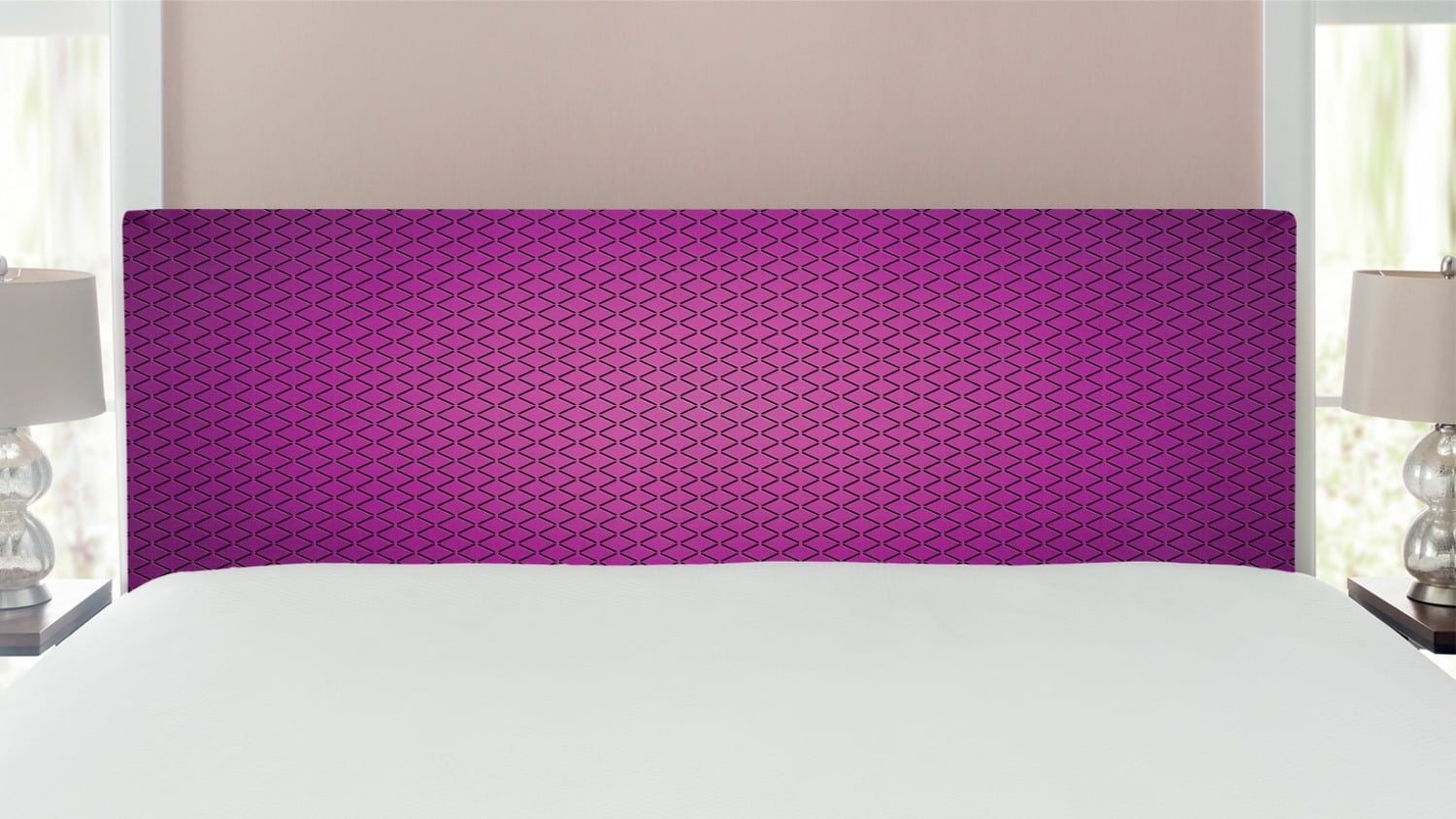Purple Headboard, Abstract Digital Diagonal Grid Geometric Diamond ...
