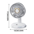 Desktop Fan USB Rechargeable, Round Base Cute Cat Shape Mini Personal ...