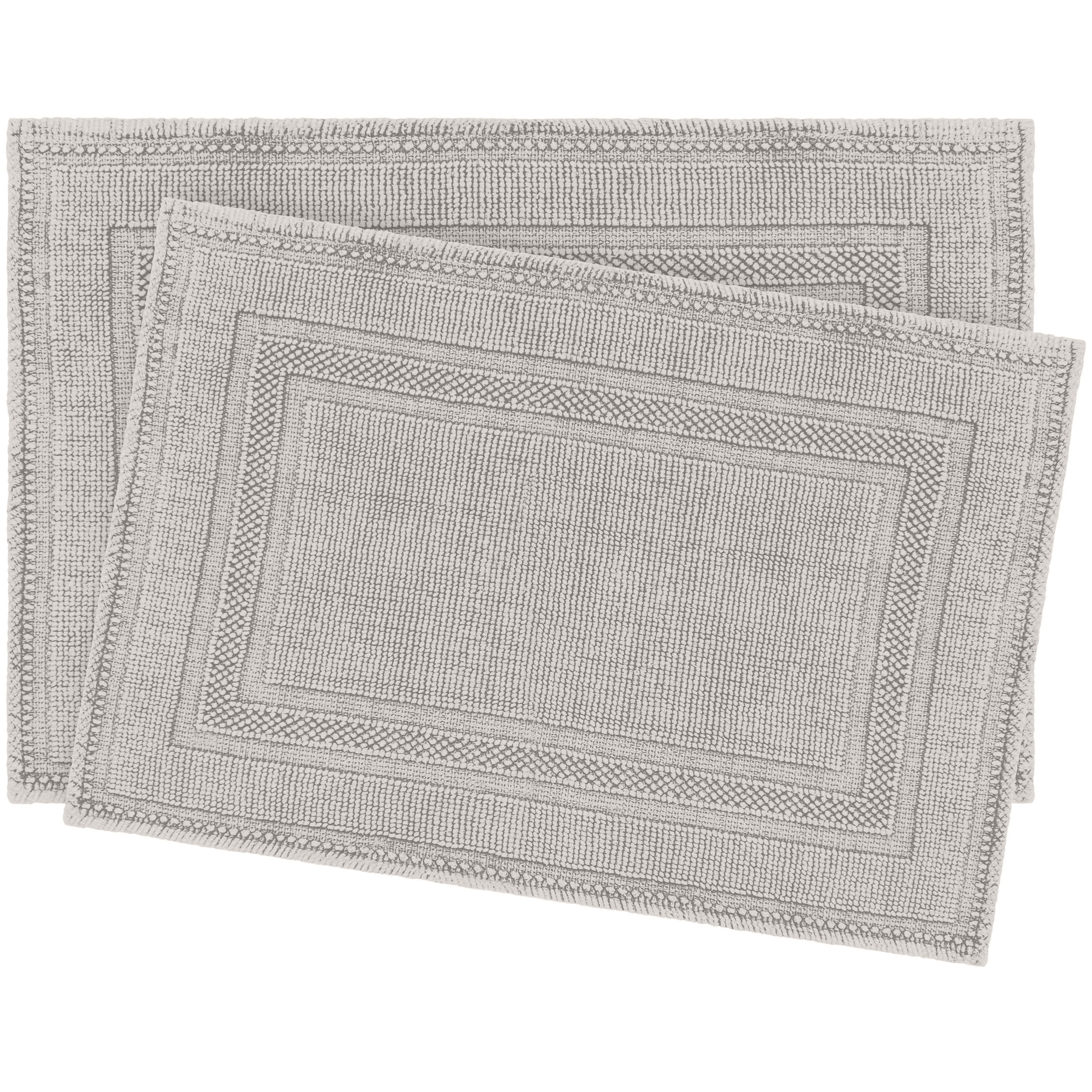 Jean Pierre Cotton Stonewash Racetrack 2-Piece Bath Rug Set, Taupe Gray ...
