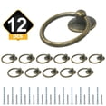 6pcs Champagne Gold Drop Ring Drawer Pulls, Vintage Cabinet Ring ...