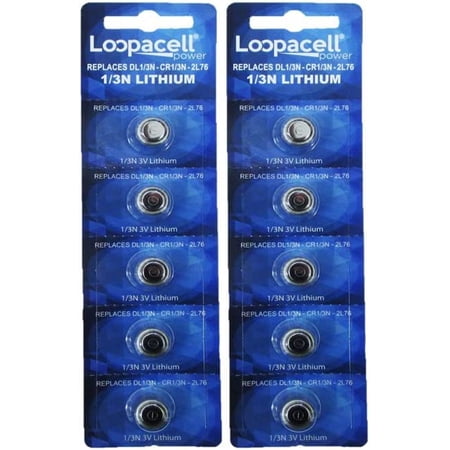 Loopacell 1/3N y Replacement for DL1/3N CR1/3N 3V Lithium y Pack of 10 ...