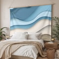 Blue Beige Ombre Tapestry for Bedroom Wall Hanging Tapestry, Moire Art ...