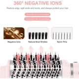 IG INGLAM 4 in 1 Hair Dryer with Diffuser and Curler, Negative Ion ...