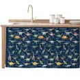 Cabinet Curtain 28''W x 51''L, Blue Dinosaur Under Sink Curtain Drapes ...