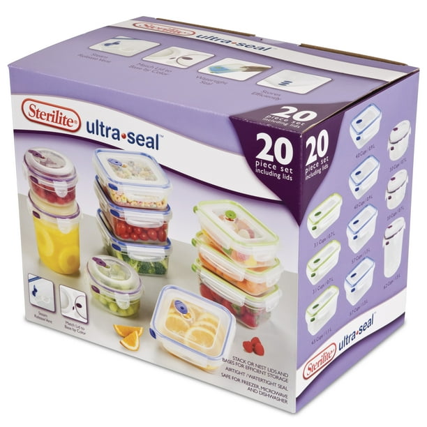 Sterilite, Ultra•Seal™ 20 Piece Set, Clear - Walmart.com