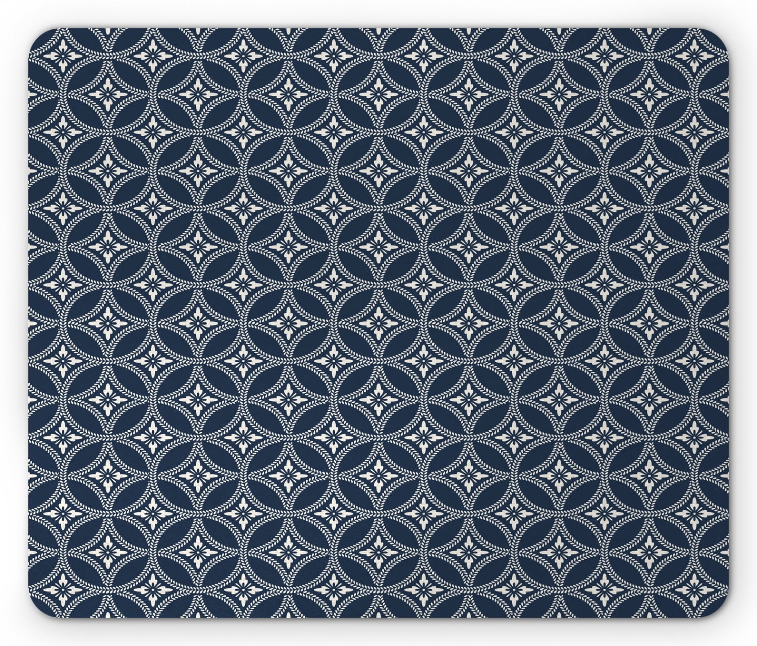 Geometric Mouse Pad, Inspired Floral Design Interlocking Circles ...