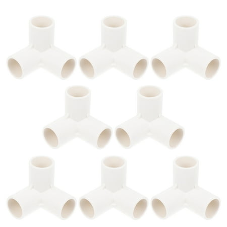 8 Pcs 1 Bag Three-way Joint Simple Pipe Accessories Connection Joints ...