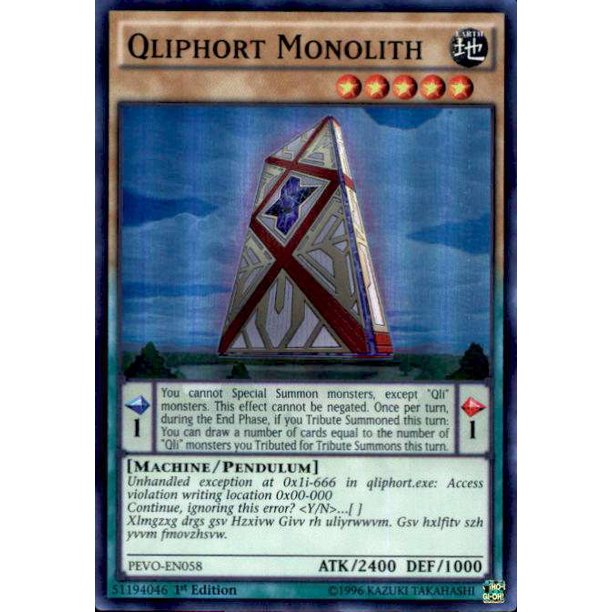 YuGiOh Pendulum Evolution Super Rare Qliphort Monolith PEVO-EN058 ...