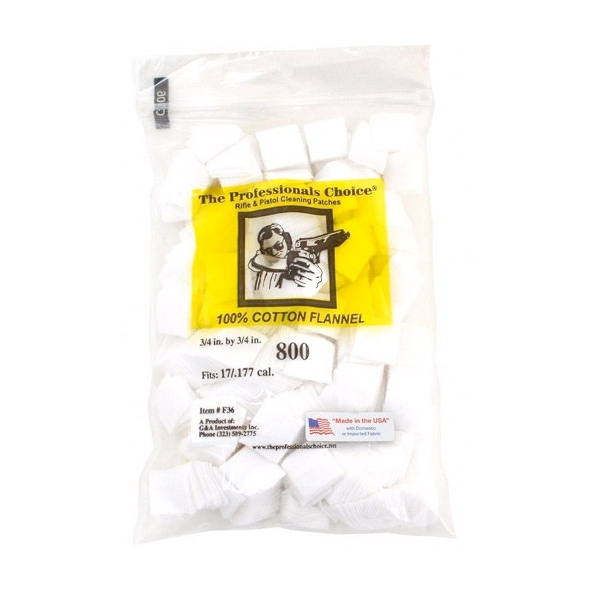 The Professionals Choice Square Flannel Cleaning Patches .17/.177 Cal ...