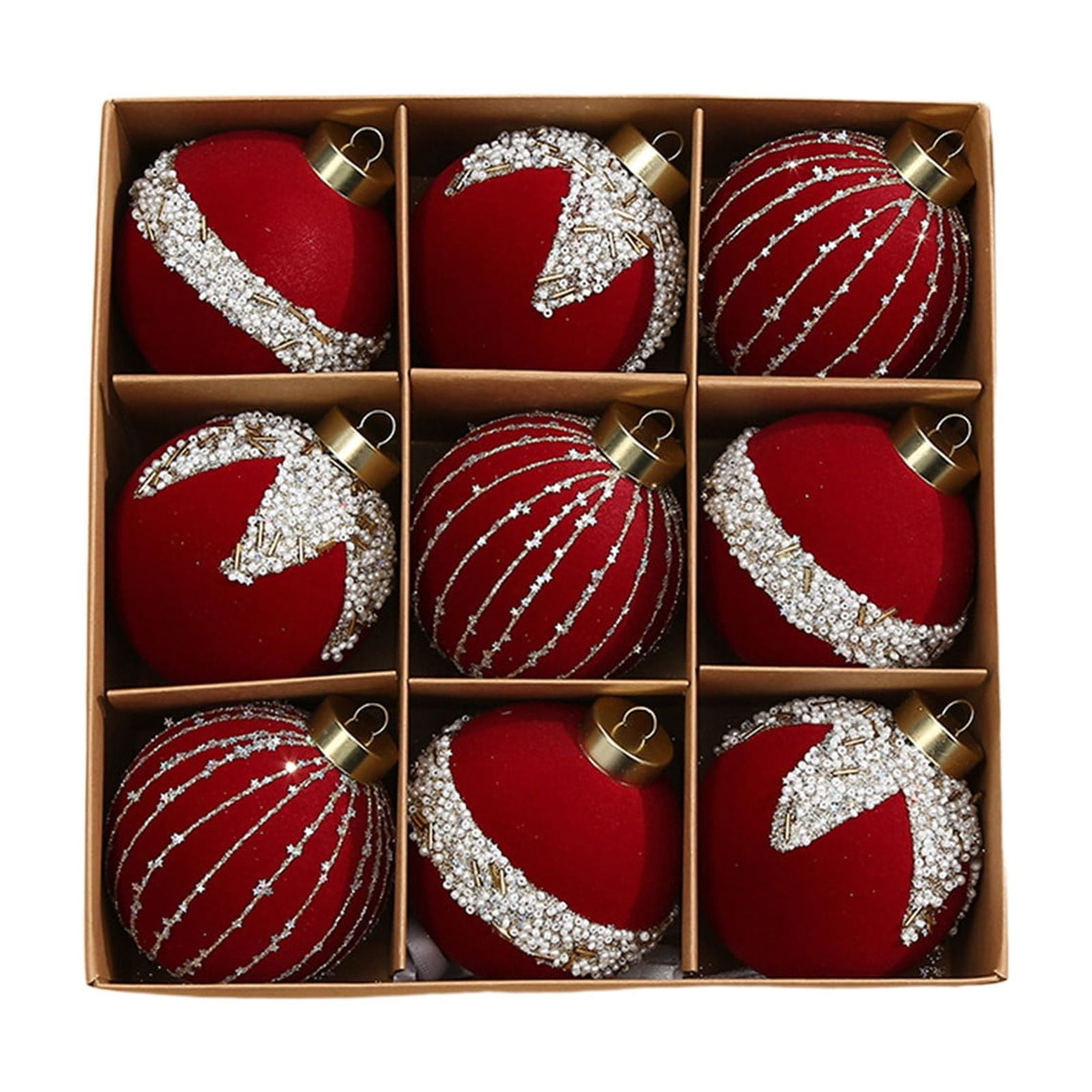 Click here for Staron 9pcs Velvet Shatterproof Christmas Ornament... prices