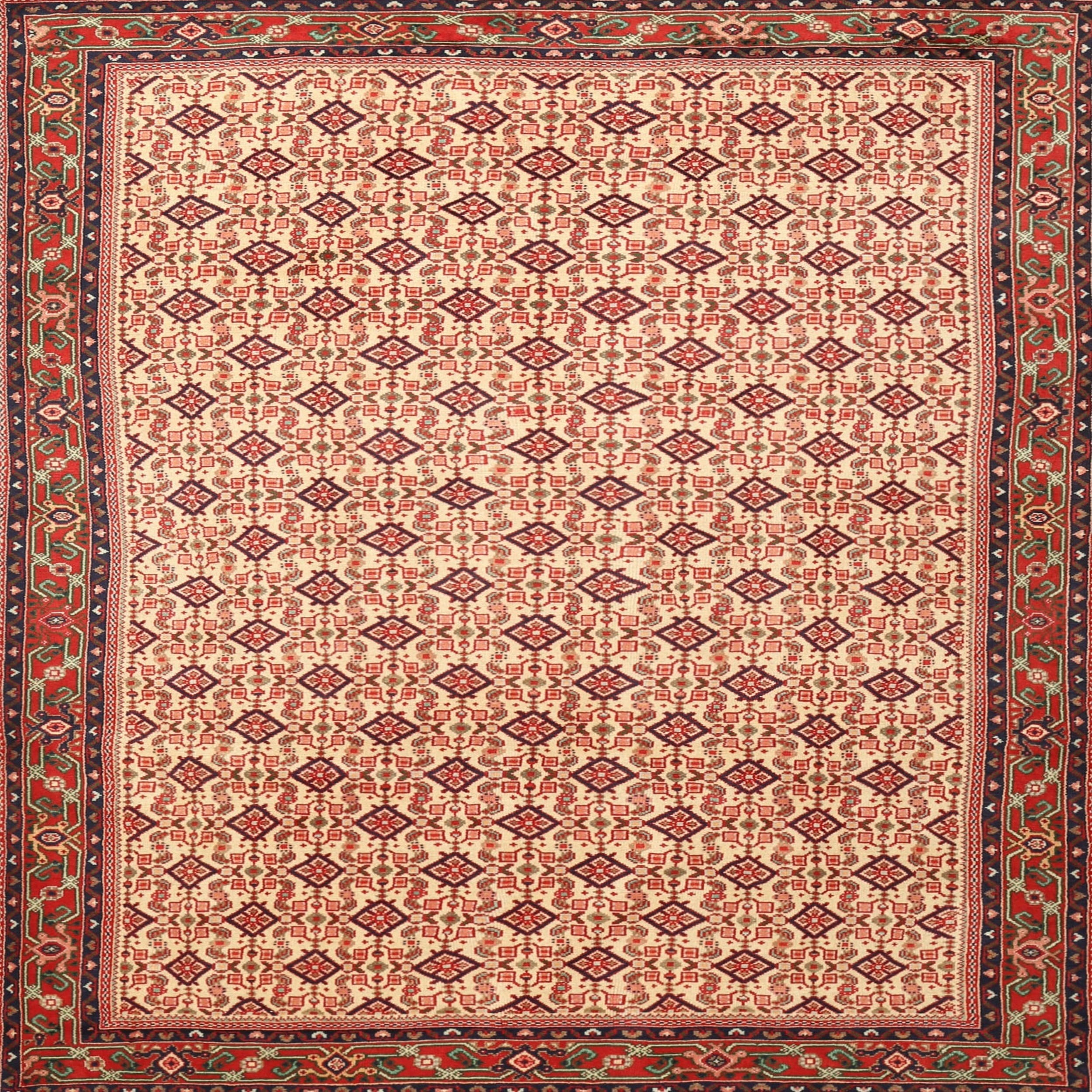 Ahgly Company Indoor Square Traditional Red Persian Area Rugs, 6 ...