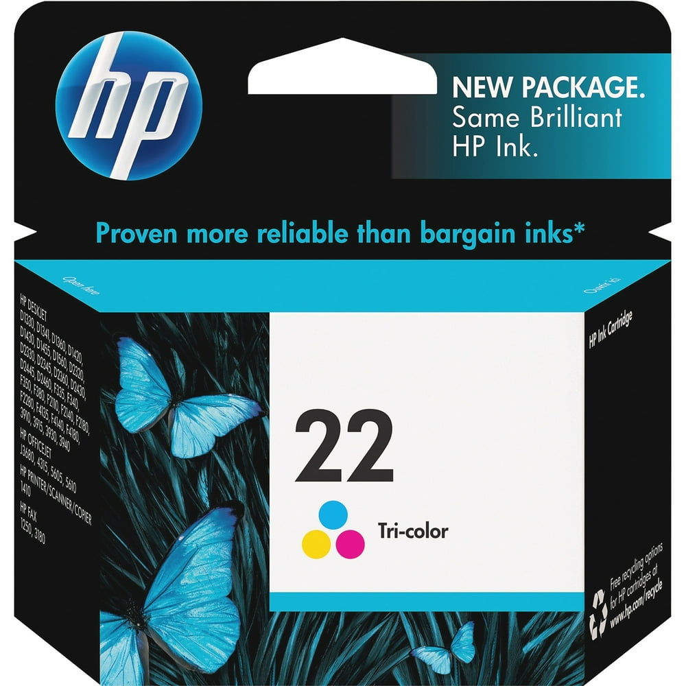 HP 22 Tri-color Original Ink Cartridge (C9352AN) - Walmart.com ...