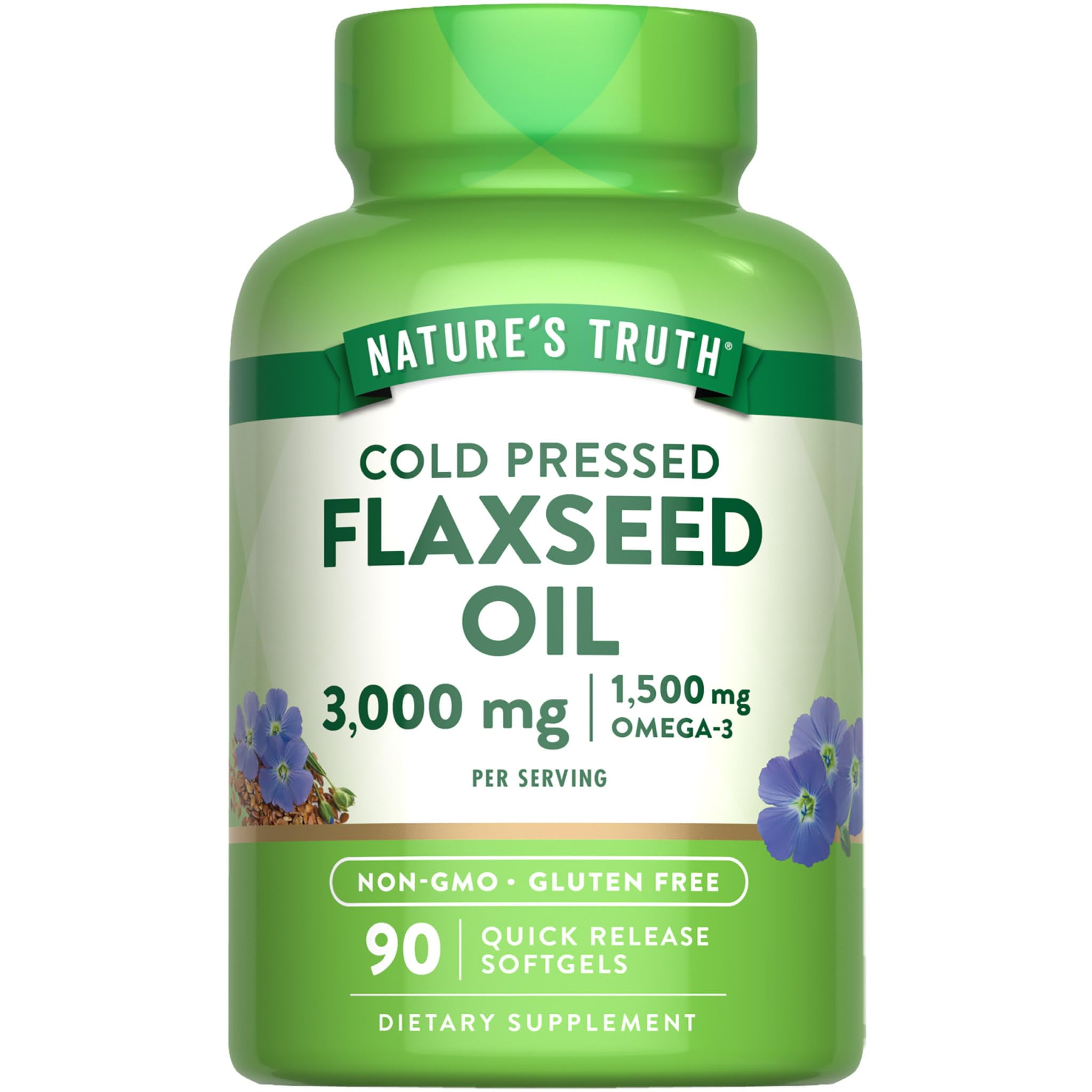 Cápsulas blandas de aceite de linaza Supplement Nature's Truth, 90 ...