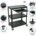 Extra Wide Steel Adjustable Height AV Cart With Pullout Keyboard Shelf ...