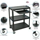 Luxor AVJ42XLKB Extra-Large Steel AV Cart with Adjustable-Height ...