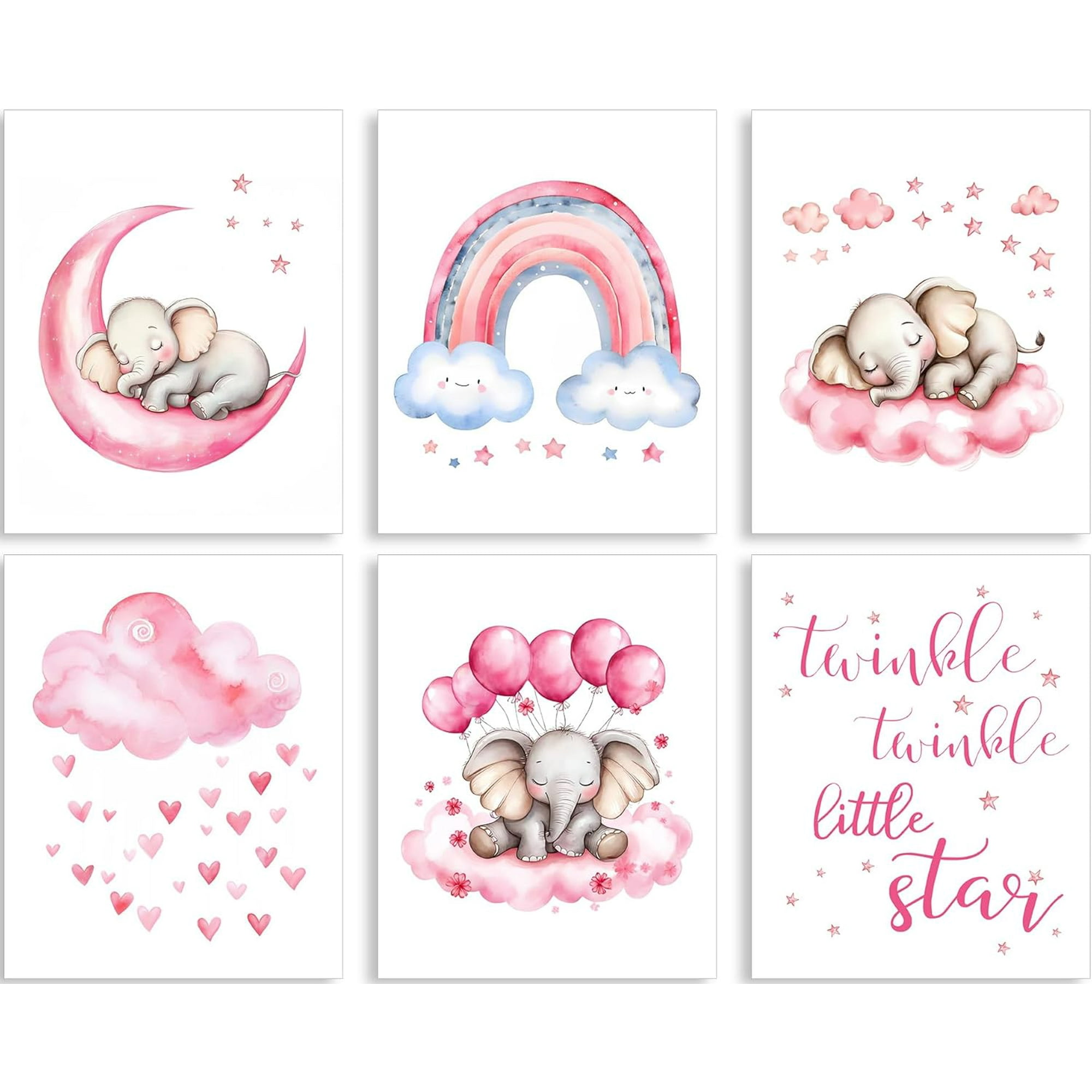 Click here for Qth Pink Elephant Nursery Canvas Wall Decor Set Of... prices