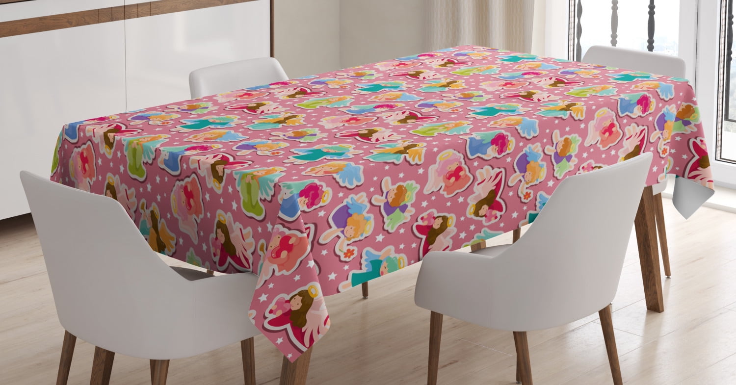 Ambesonne Cartoon Tablecloth Rectangular Table Cover, Wings Easter ...
