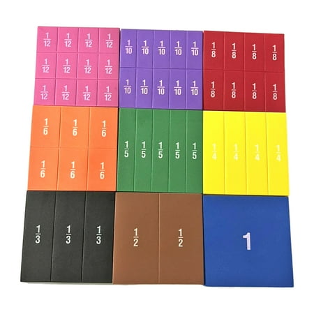 fastboy 17 Pieces Fraction Tiles EVA Colorful Mathematics Toy Learning ...