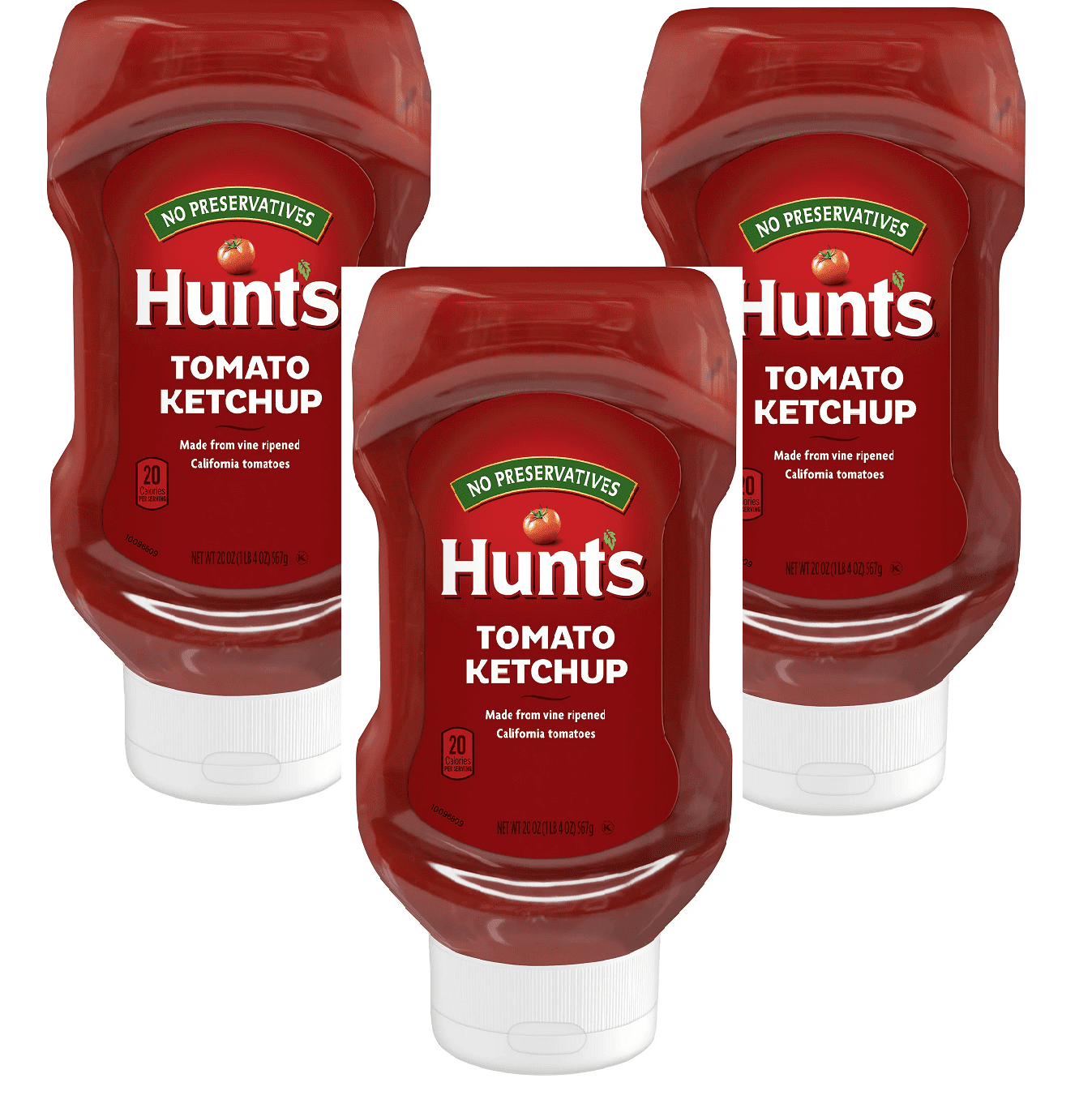 Hunts Tomato Ketchup, No Preservatives, 20 oz, 3 Pack - Walmart.com