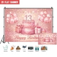 13th Pink Birthday Backdrop, Sparkly Birthday Party Decorations ...