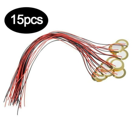 BOWTONG 15pieces 27mm Pickup Piezo With Leads Mic Drum Trigger Wafer ...