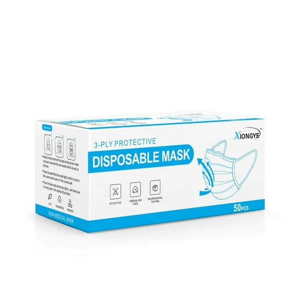 3ply Disposable Blue Face Masks, 50pcs/box - Walmart.ca