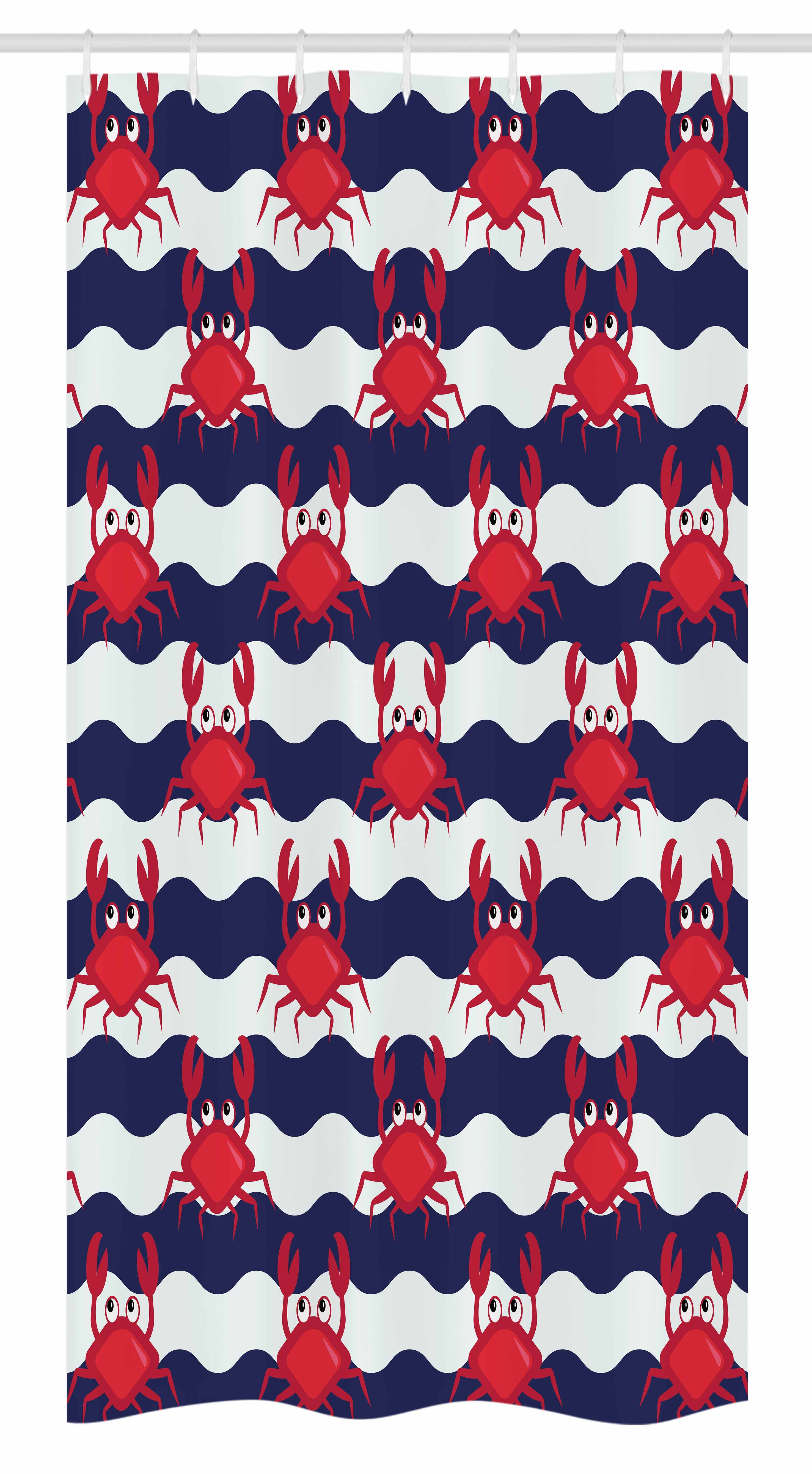 Crabs Stall Shower Curtain, Nautical Maritime Theme Cute Crabs on ...