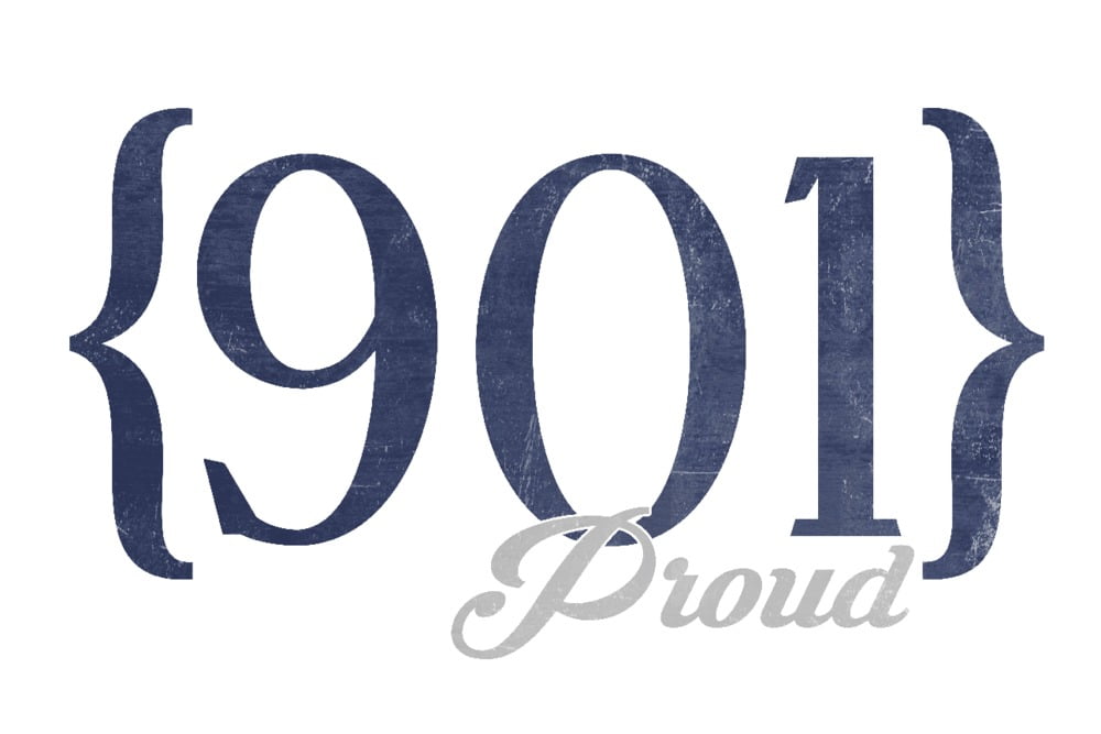 Memphis, Tennessee, 901 Area Code (Blue) (9x12 Wall Art Print, Home ...