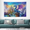 Dragon Tapestry Castle Wall Hanging Aesthetic Purple Blue Decoration ...