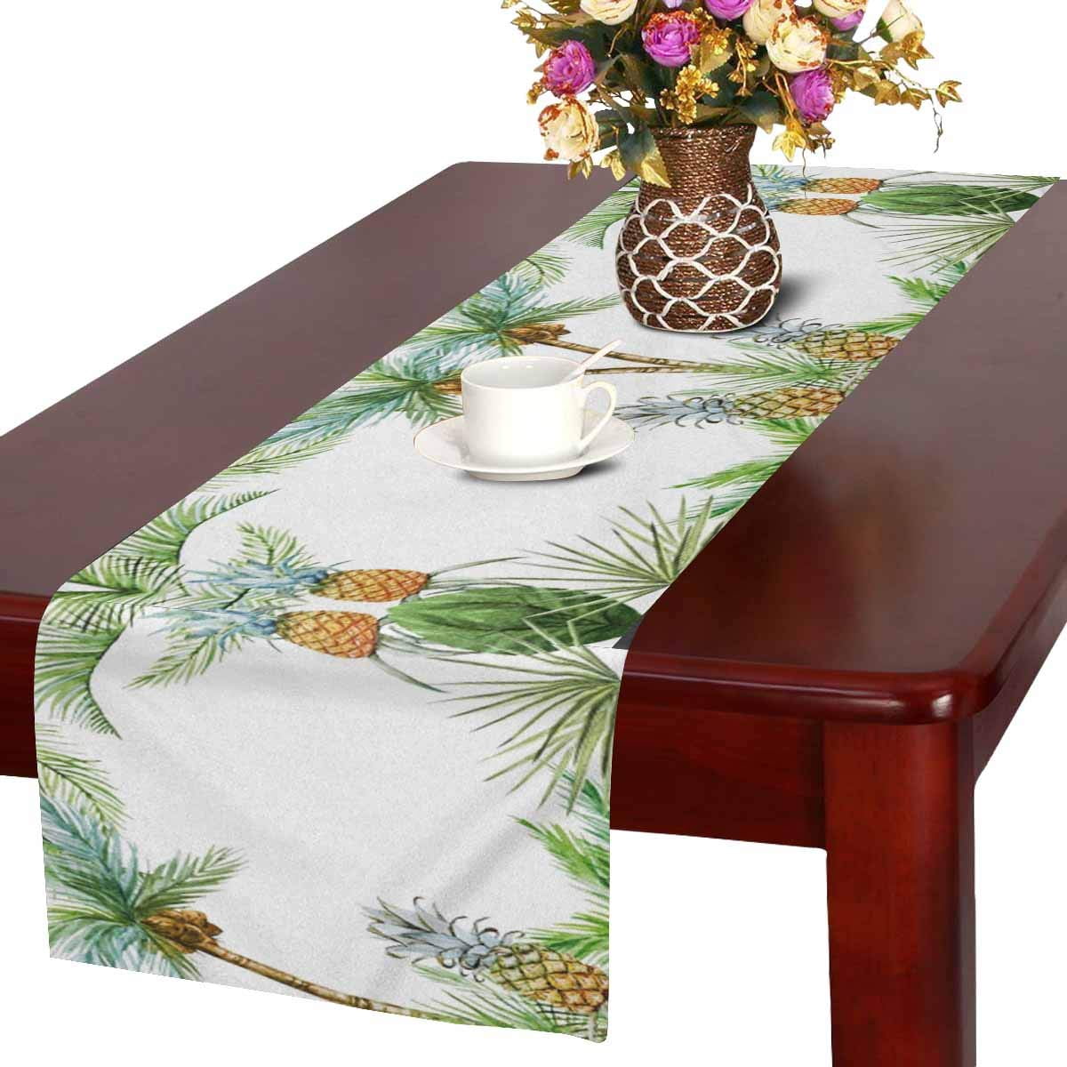 MKHERT Watercolor Tropical Exotic Fruit Palm Trees and Pineapple Table ...