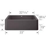 "BLANCO IKON 33"" Farmhouse Kitchen Apron Front Sink - Anthracite ...
