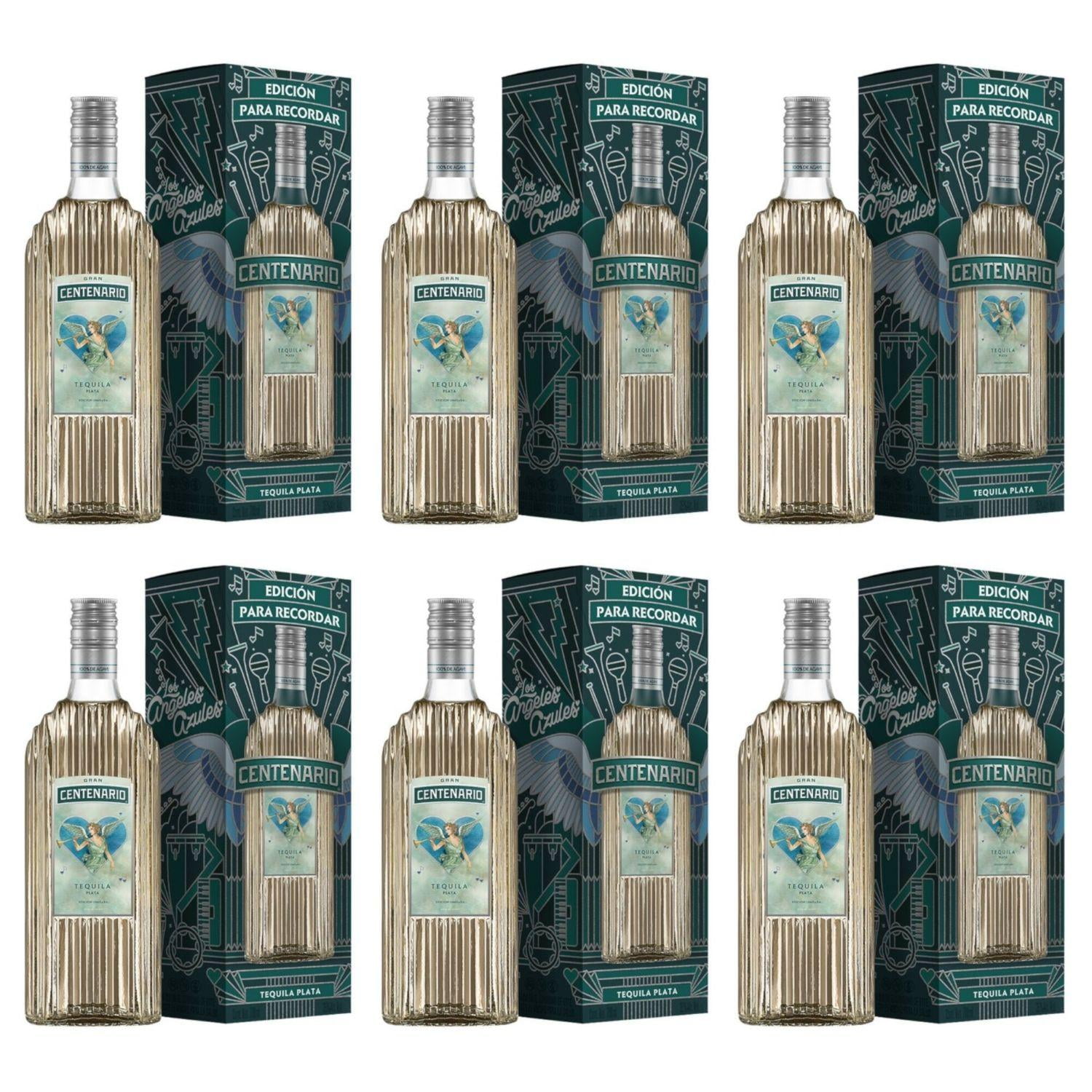 Pack de 6 Tequila Gran Centenario Plata Edic. Ángeles Azules 700 ml ...